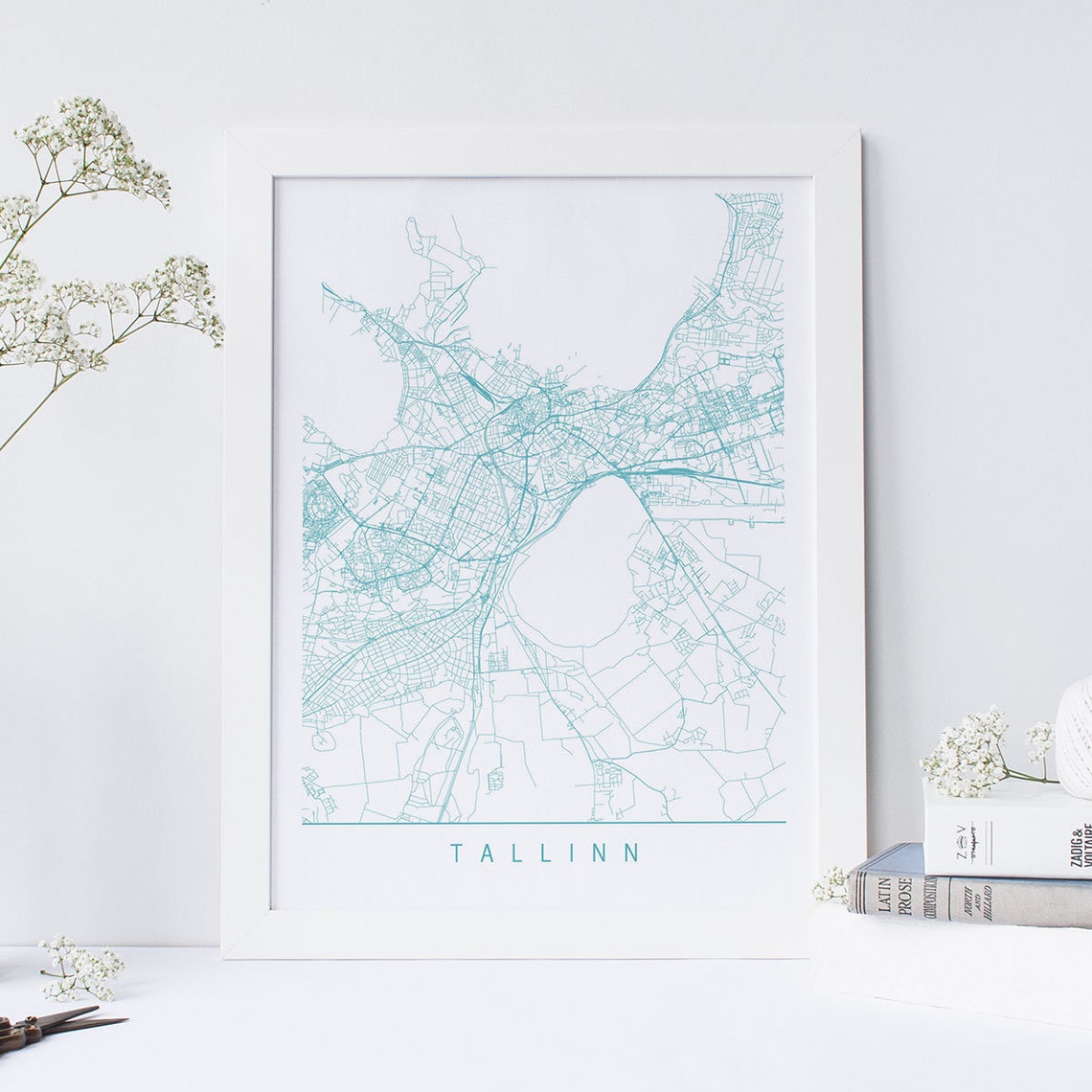 TALLINN MAP Minimalist Tallinn Art Print Customizable City - Etsy