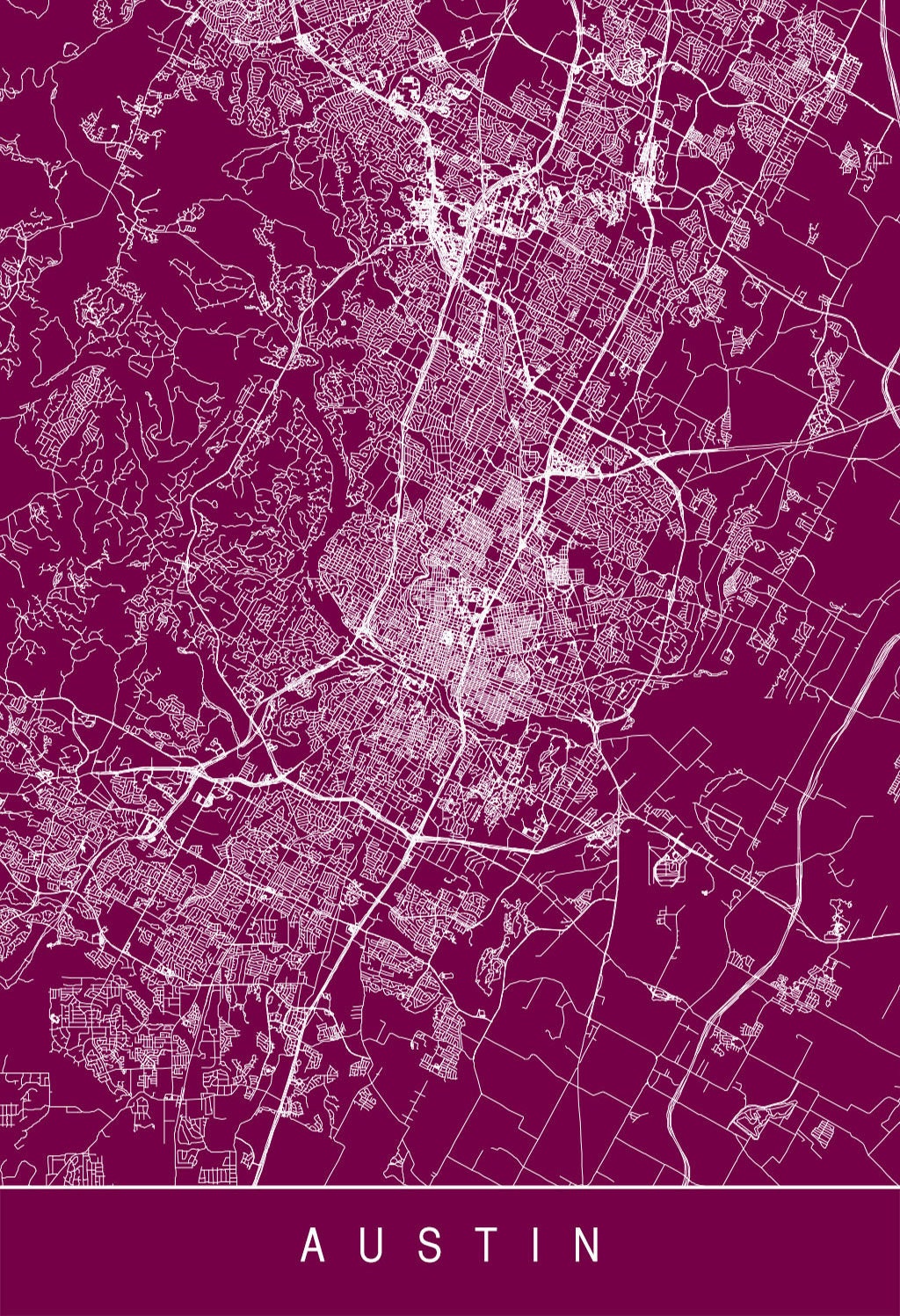 MAPA DE AUSTIN TEXAS Mapa de la ciudad de arte lineal Mapa - Etsy México