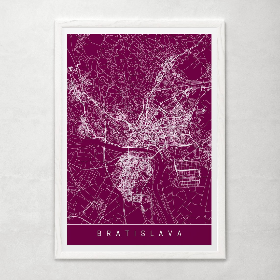 BRATISLAVA CITY MAP Line Art City Map Road Map of - Etsy
