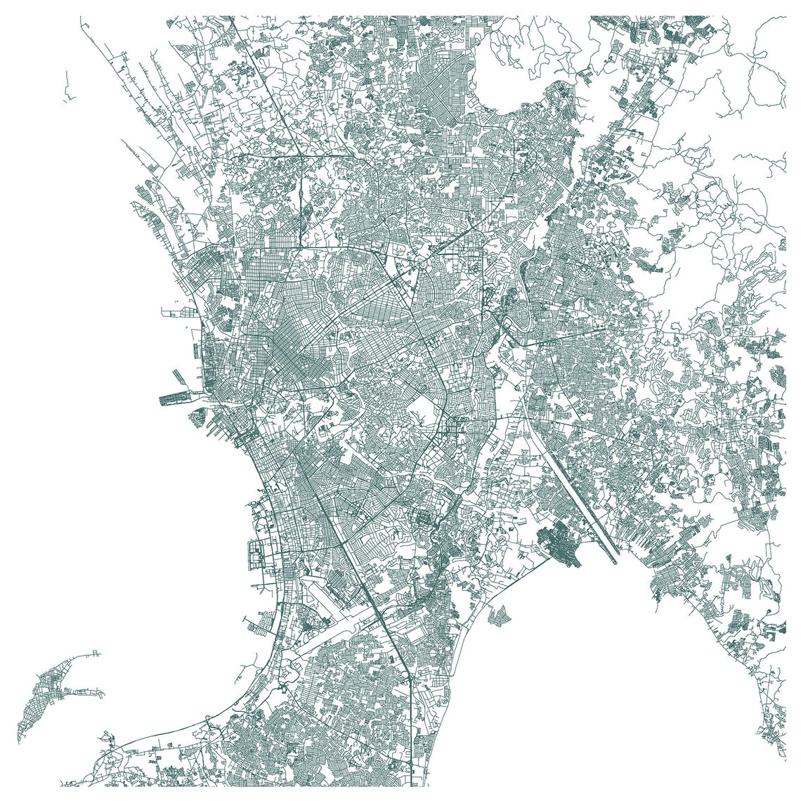 MANILA MAP Fine Art Map Poster Manila Philippines Map - Etsy