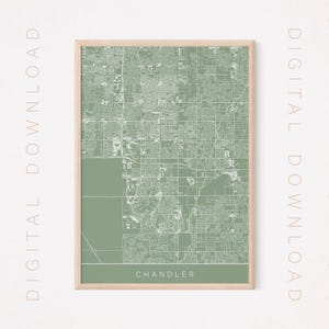 CHANDLER ARIZONA MAP, Digital Download, Printable City Poster, Multiple ...