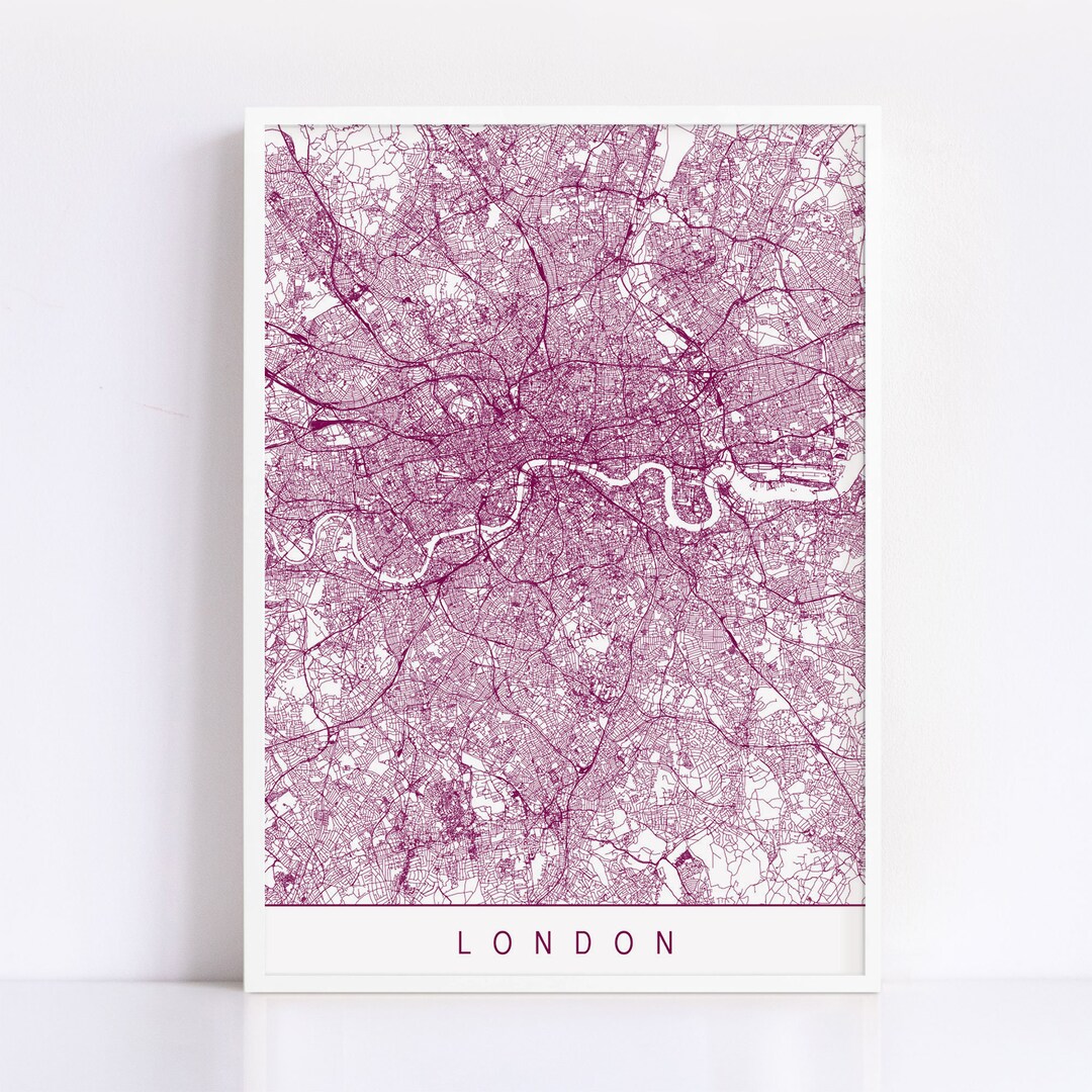 LONDON MAP - High Quality Giclee Print, Minimalist London Art Print ...