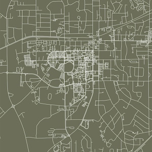 AUBURN CITY MAP Line Art City Map Road Map of Auburn Minimalist City ...