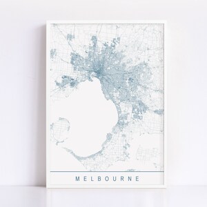 MELBOURNE MAP - High Quality Giclee Print, Minimalist Melbourne Art ...