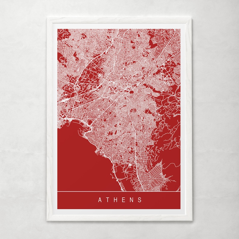 ATHENS CITY MAP Line Art City Map Road Map of Athena - Etsy Canada