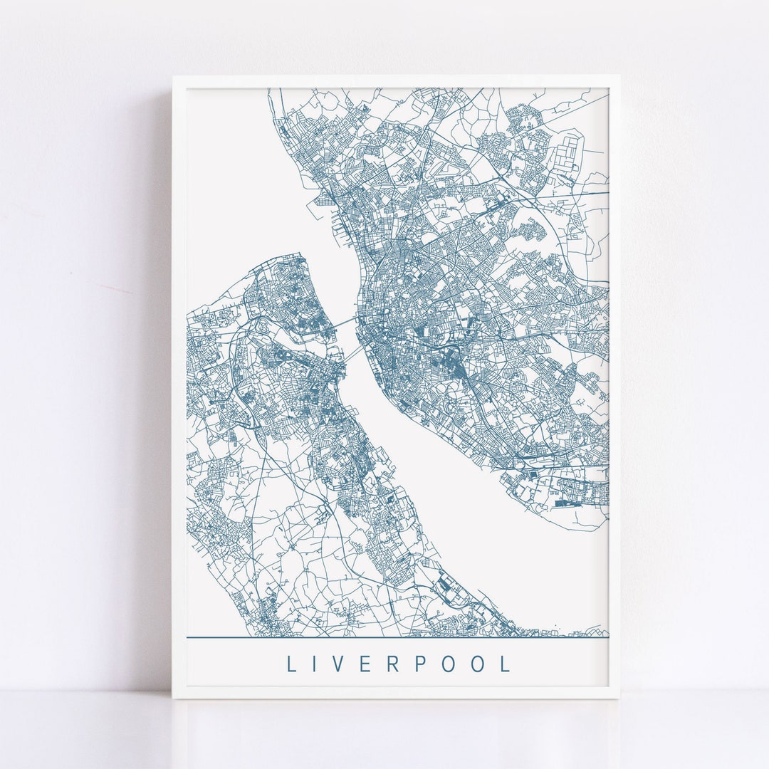 LIVERPOOL MAP - High Quality Giclee Print, Minimalist Liverpool Art ...