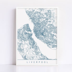 LIVERPOOL MAP - High Quality Giclee Print, Minimalist Liverpool Art ...