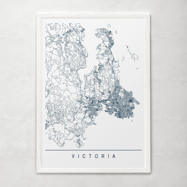 VICTORIA MAP Minimalist Victoria Art Print Customizable - Etsy