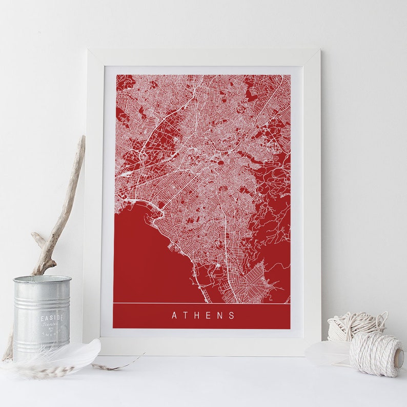 ATHENS CITY MAP Line Art City Map Road Map of Athena - Etsy Canada