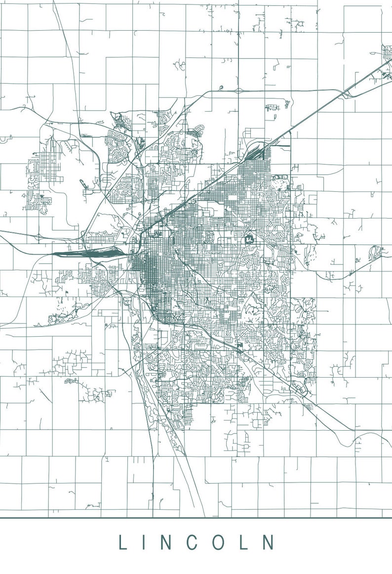 LINCOLN MAP High Quality Giclee Print Minimalist Lincoln - Etsy Canada
