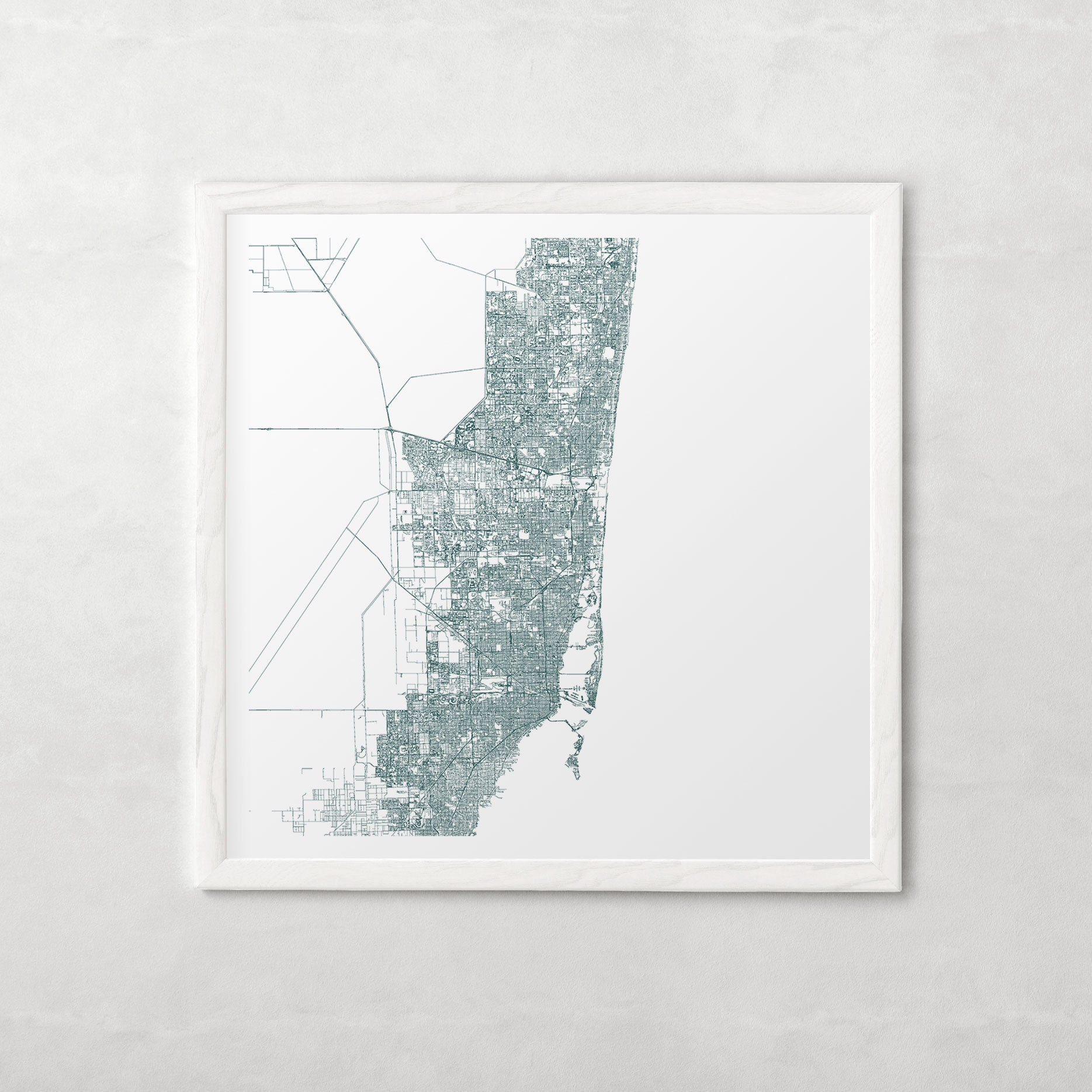MIAMI MAP - Fine Art Map Poster - Miami Florida Map Print Minimalist ...