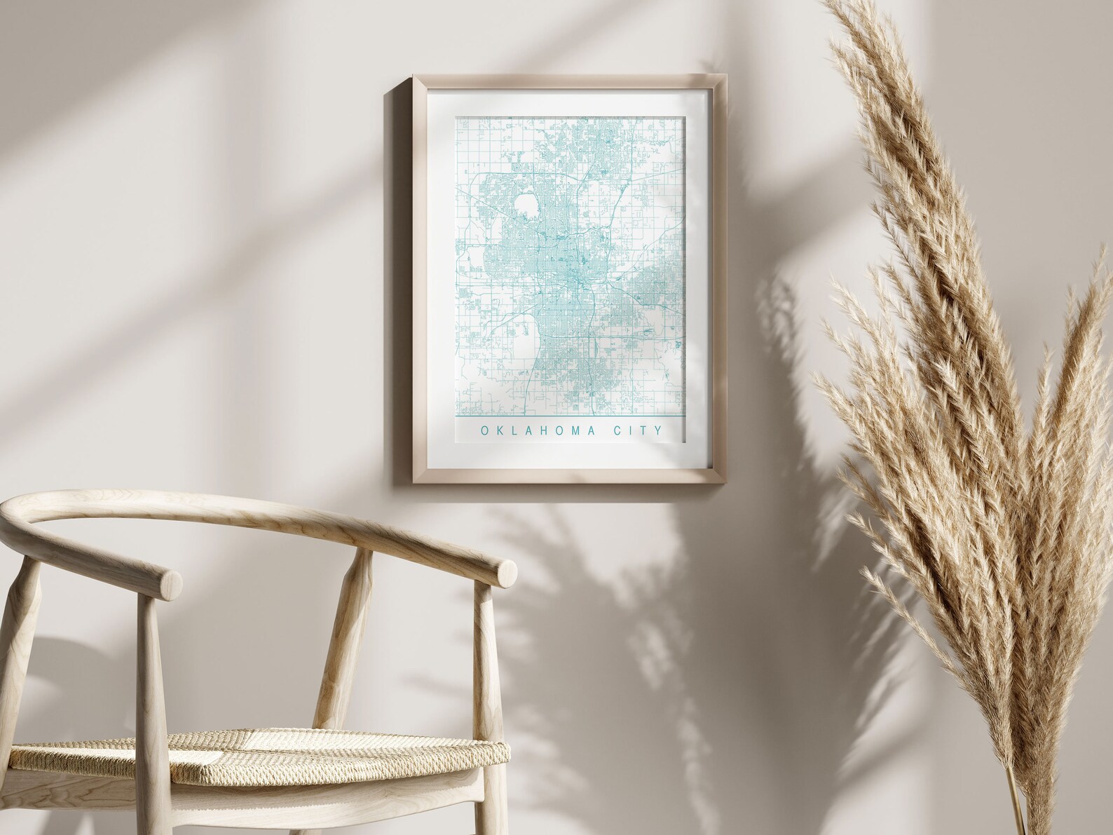 OKLAHOMA MAP - High Quality Giclee Print, Minimalist Oklahoma Art Print ...