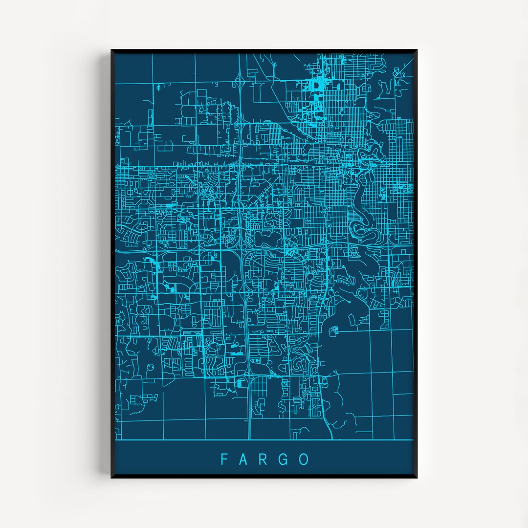 FARGO MAP Modern Fargo Art Print, Minimalist City Map - Etsy
