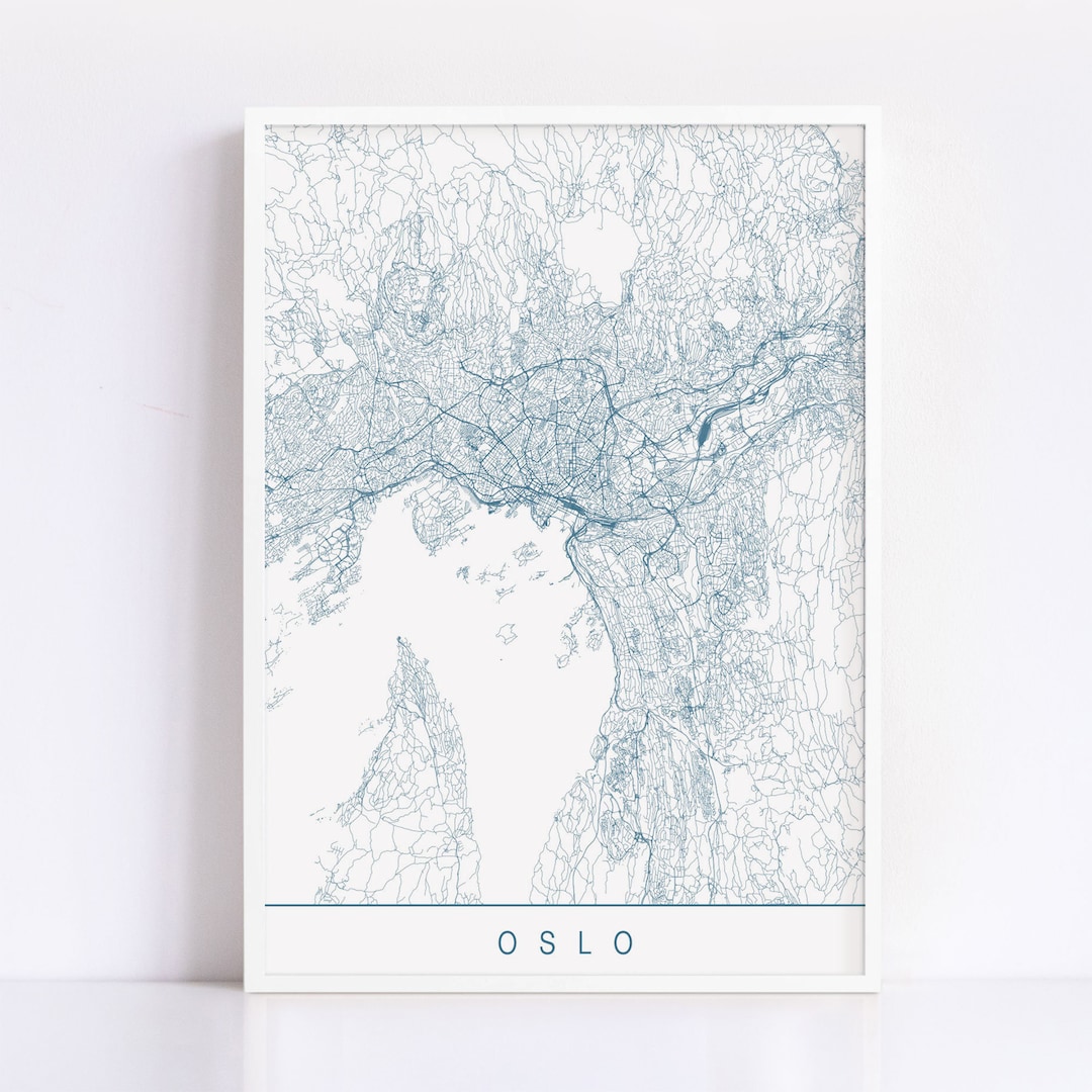 OSLO MAP - High Quality Giclee Print, Minimalist Oslo Art Print ...
