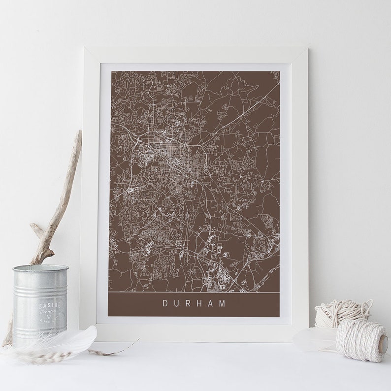 DURHAM CITY MAP Line Art City Map Road Map of Durham | Etsy