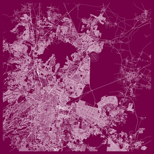 MEXICO CITY MAP Line Art City Map Road Map of Mexico City Map Print ...