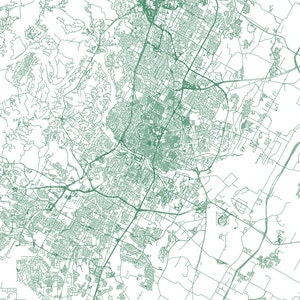 AUSTIN MAP - High Quality Giclee Print, Minimalist Austin Art Print ...