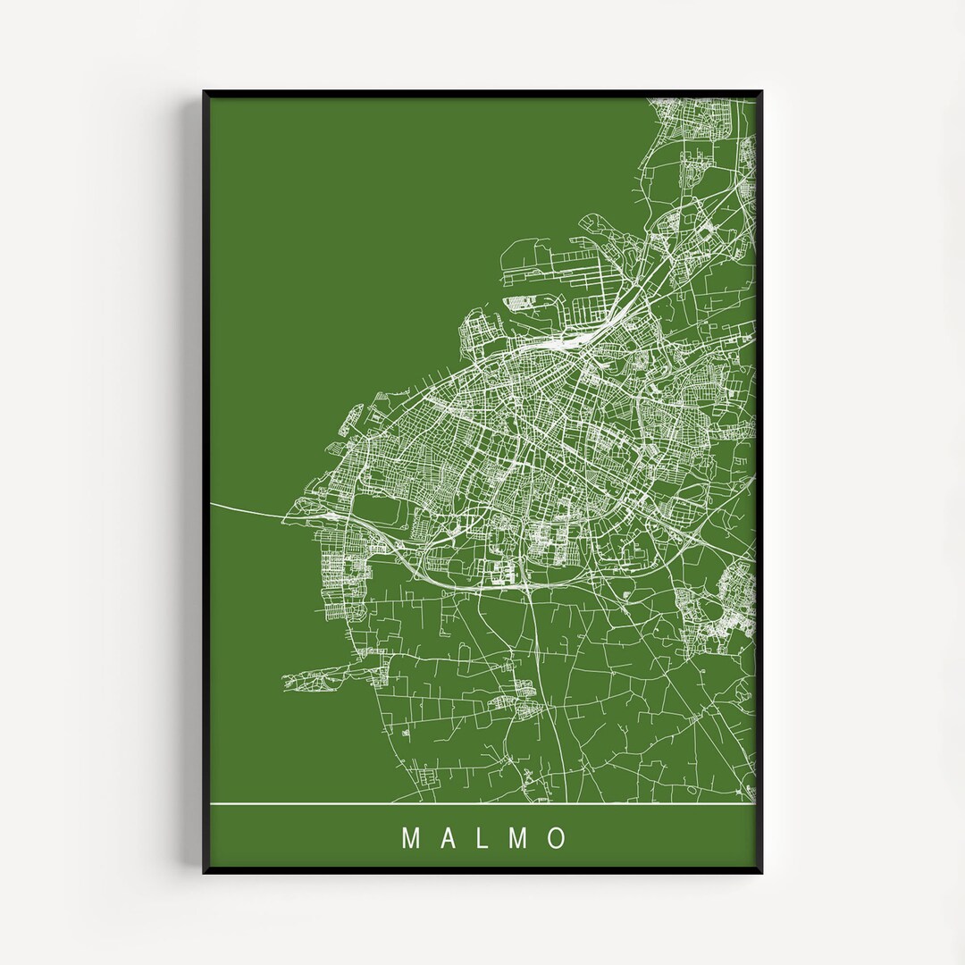 MALMO MAP PRINT Line Art City Map Malmo Sweden Map Art Minimalist Art ...