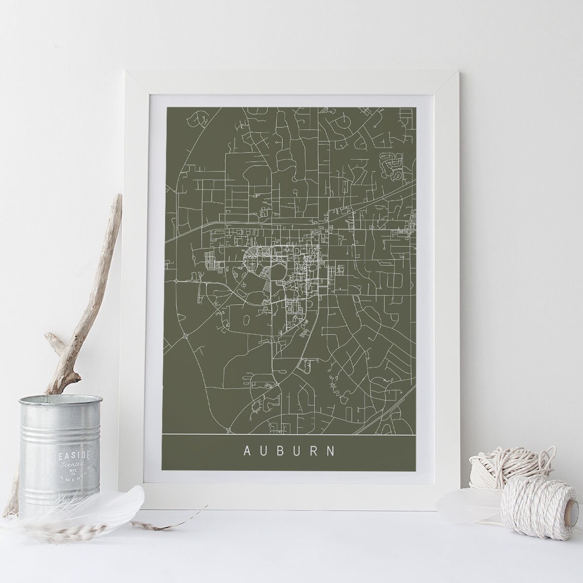 AUBURN CITY MAP Line Art City Map Road Map of Auburn | Etsy