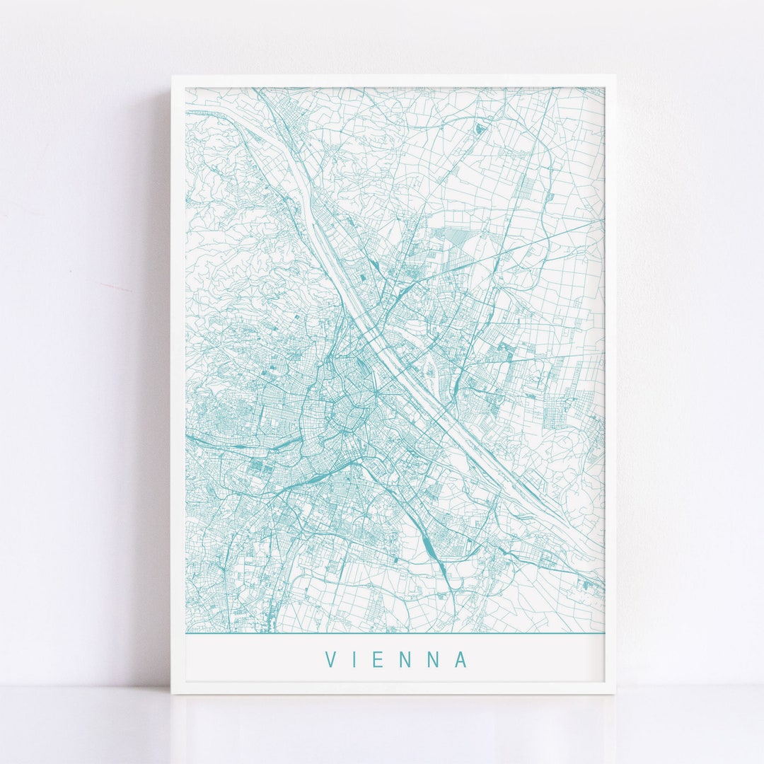 VIENNA MAP - Minimalist Vienna Art Print, Customizable City Map, High ...
