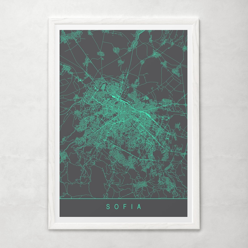SOFIA MAP Modern Sofia Art Print Minimalist City Map High - Etsy