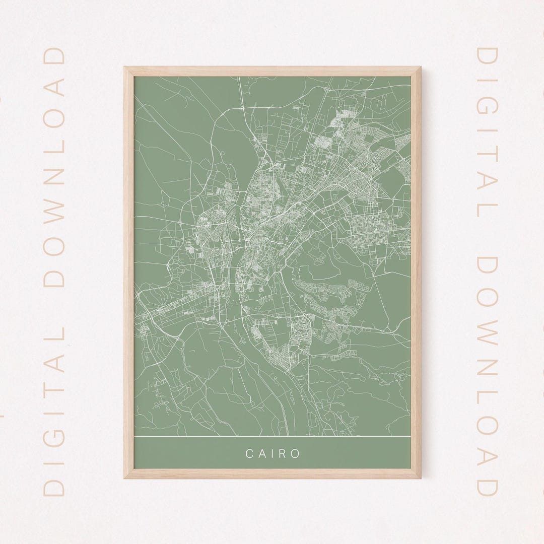 CAIRO CITY MAP Art, Digital Download, Line Art City Map, Cairo Egypt ...