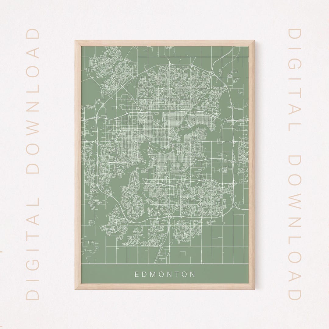 EDMONTON MAP ART, Digital Download, City Map, Minimalist Edmonton ...