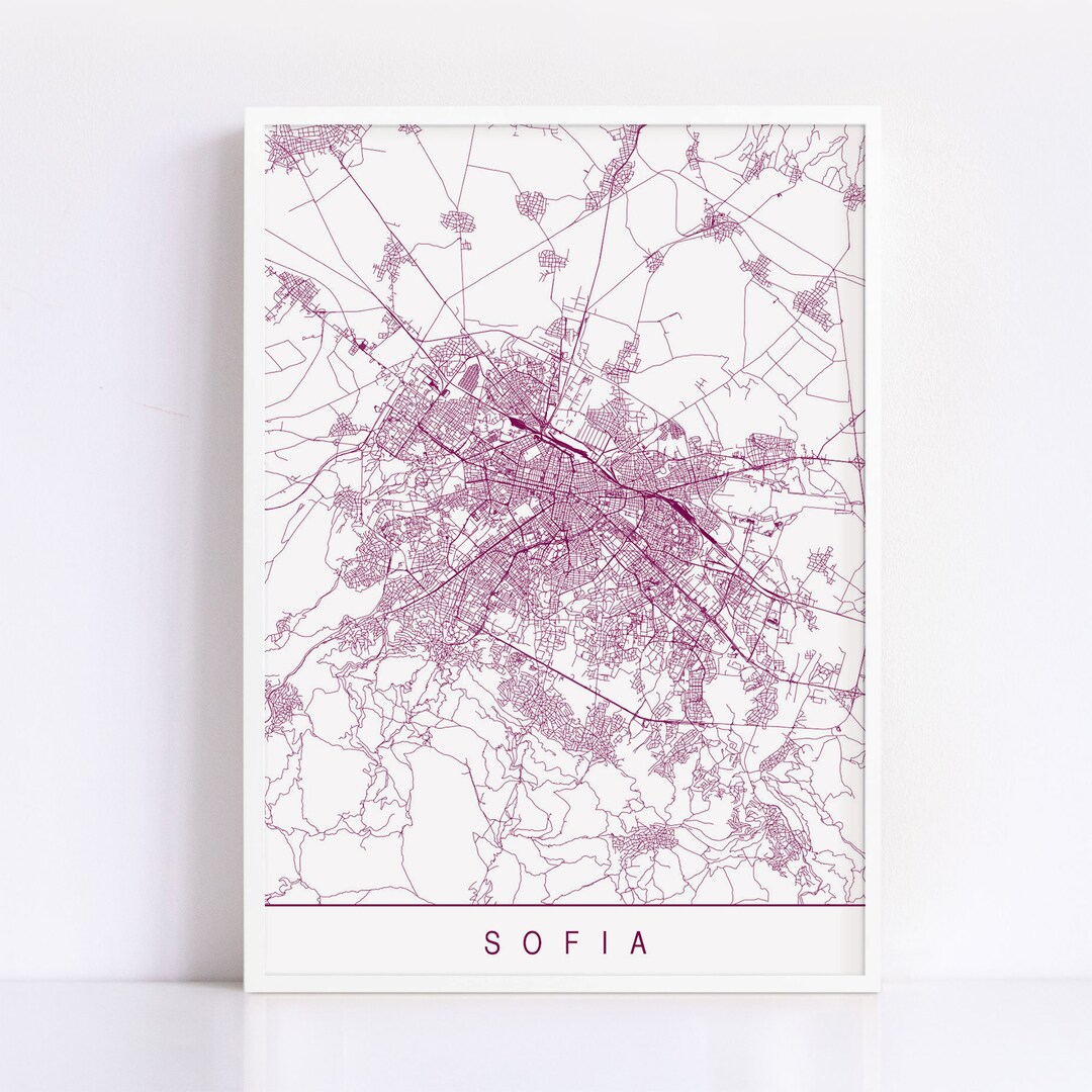 SOFIA MAP - Minimalist Sofia Art Print, Customizable City Map, High ...