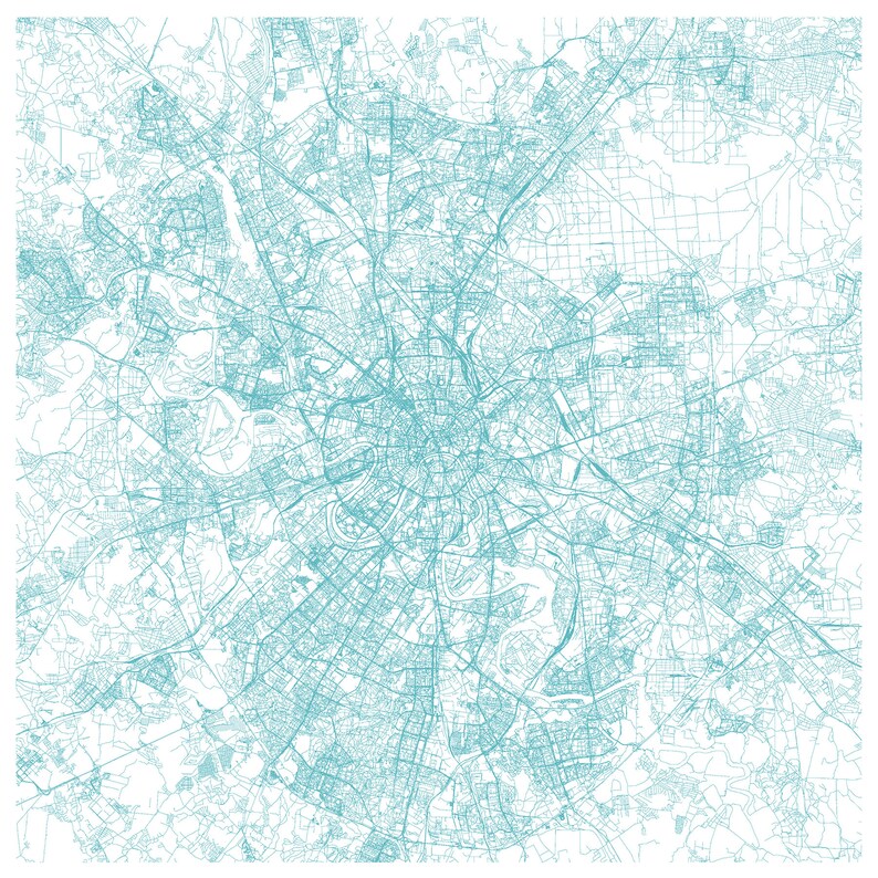 MOSCOW CITY MAP Fine Art Map Poster Moscow Map Print - Etsy