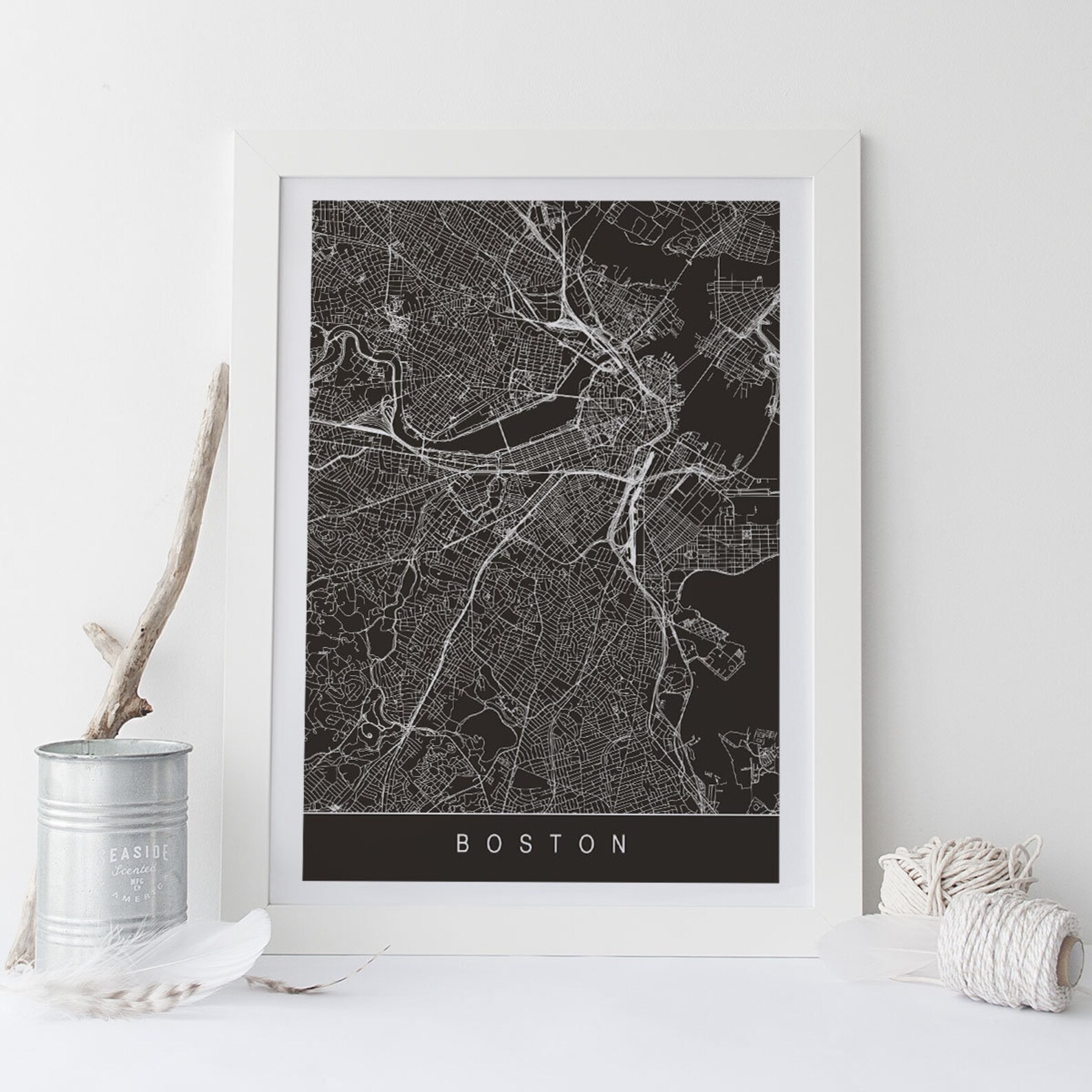 BOSTON CITY MAP Line Art City Map Road Map of Boston - Etsy Canada
