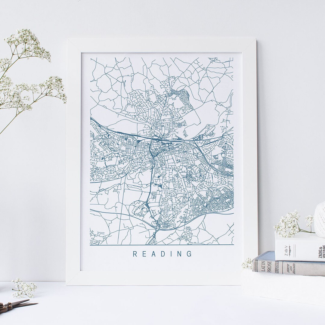 READING MAP Minimalist Reading PA Art Print Customizable - Etsy