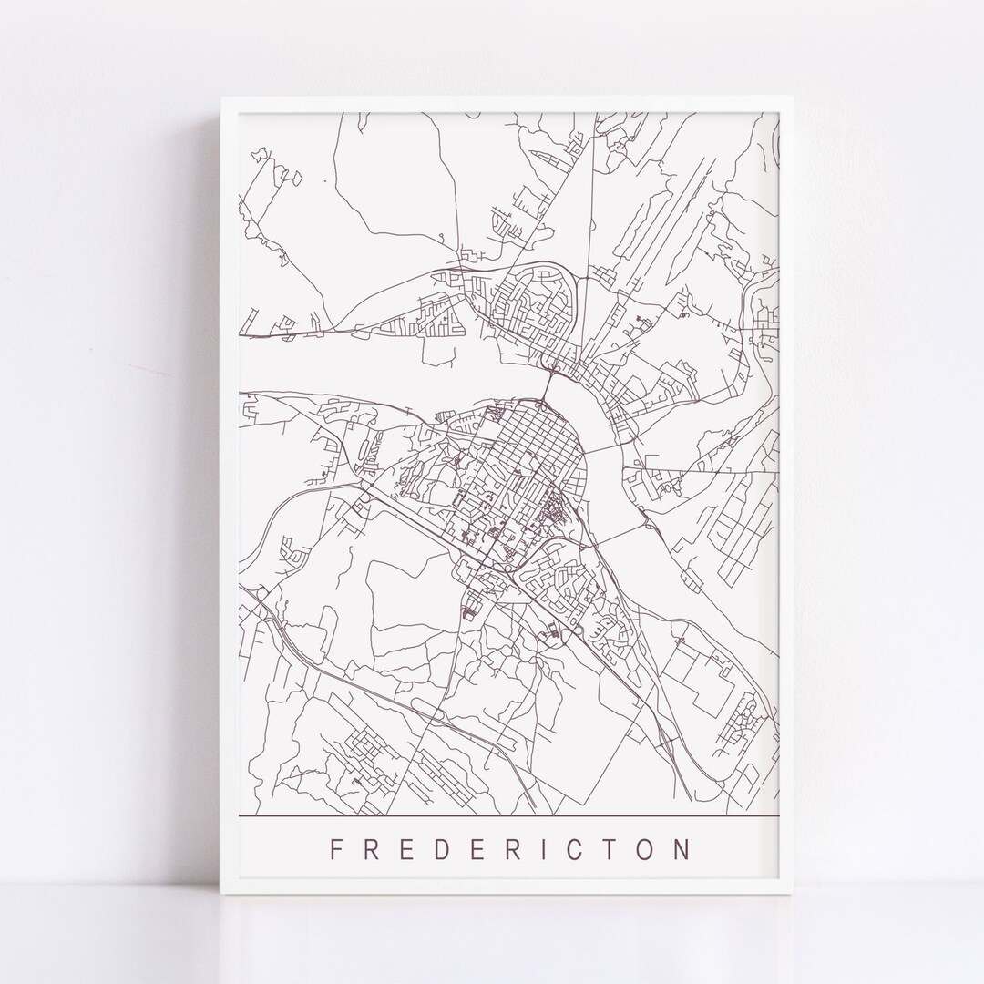FREDERICTON MAP - High Quality Giclee Print, Minimalist Fredericton Art ...