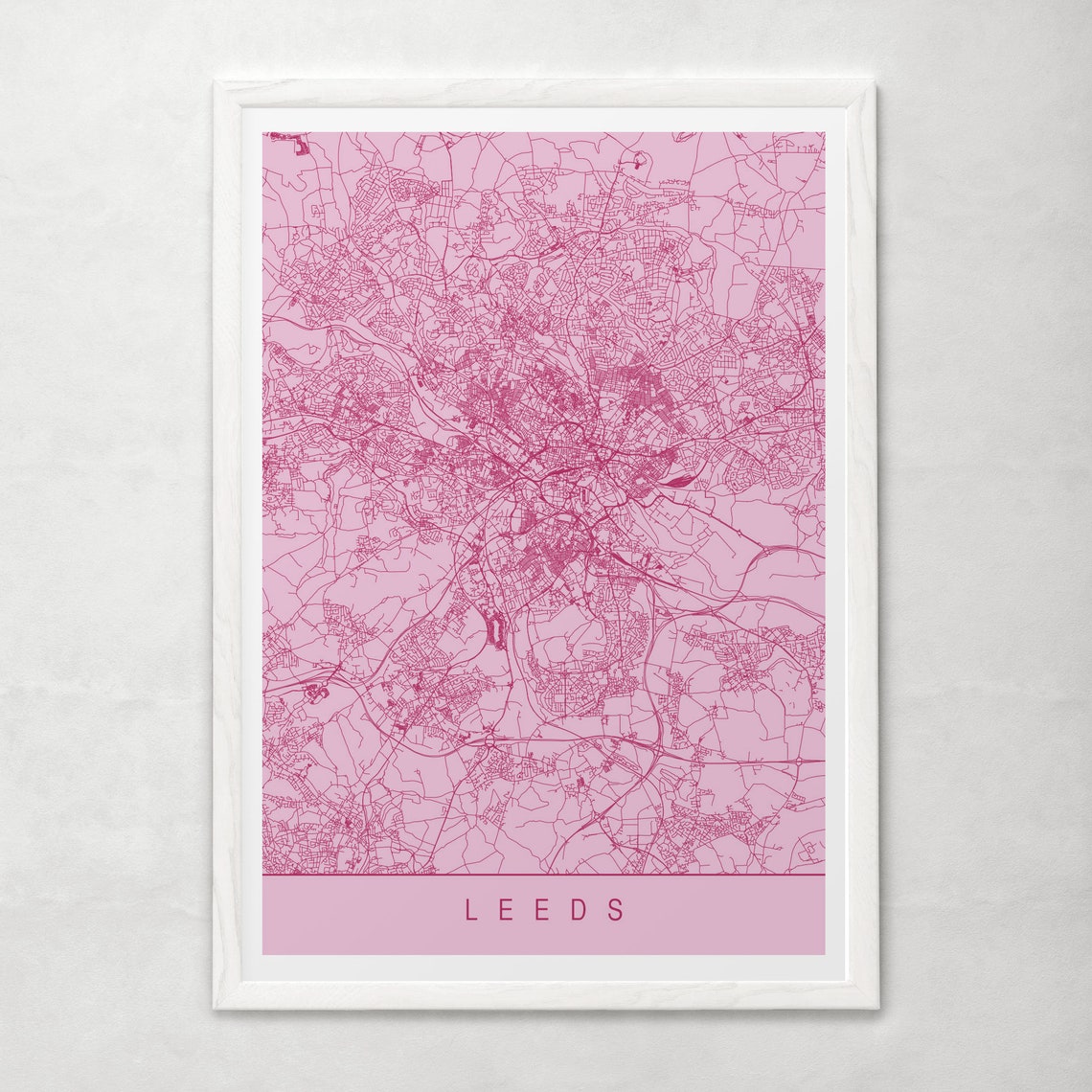 LEEDS CITY MAP Modern Leeds Art Print Minimalist City Map | Etsy