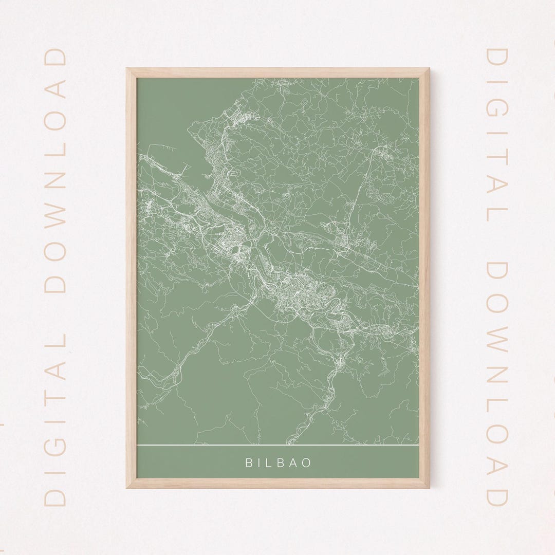 BILBAO SPAIN MAP, Digital Download, Printable City Poster, Multiple ...