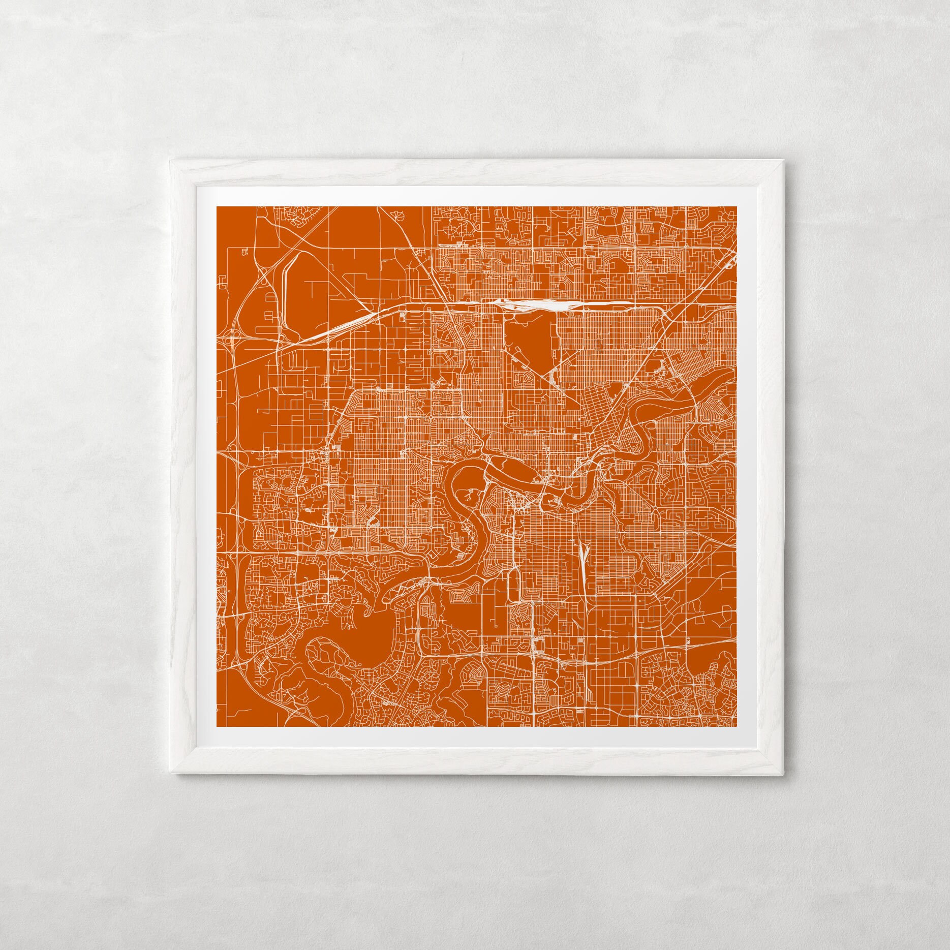 EDMONTON CITY MAP Fine Art Map Poster Modern Alberta - Etsy Canada