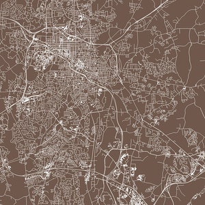 DURHAM CITY MAP Line Art City Map Road Map of Durham, North Carolina ...
