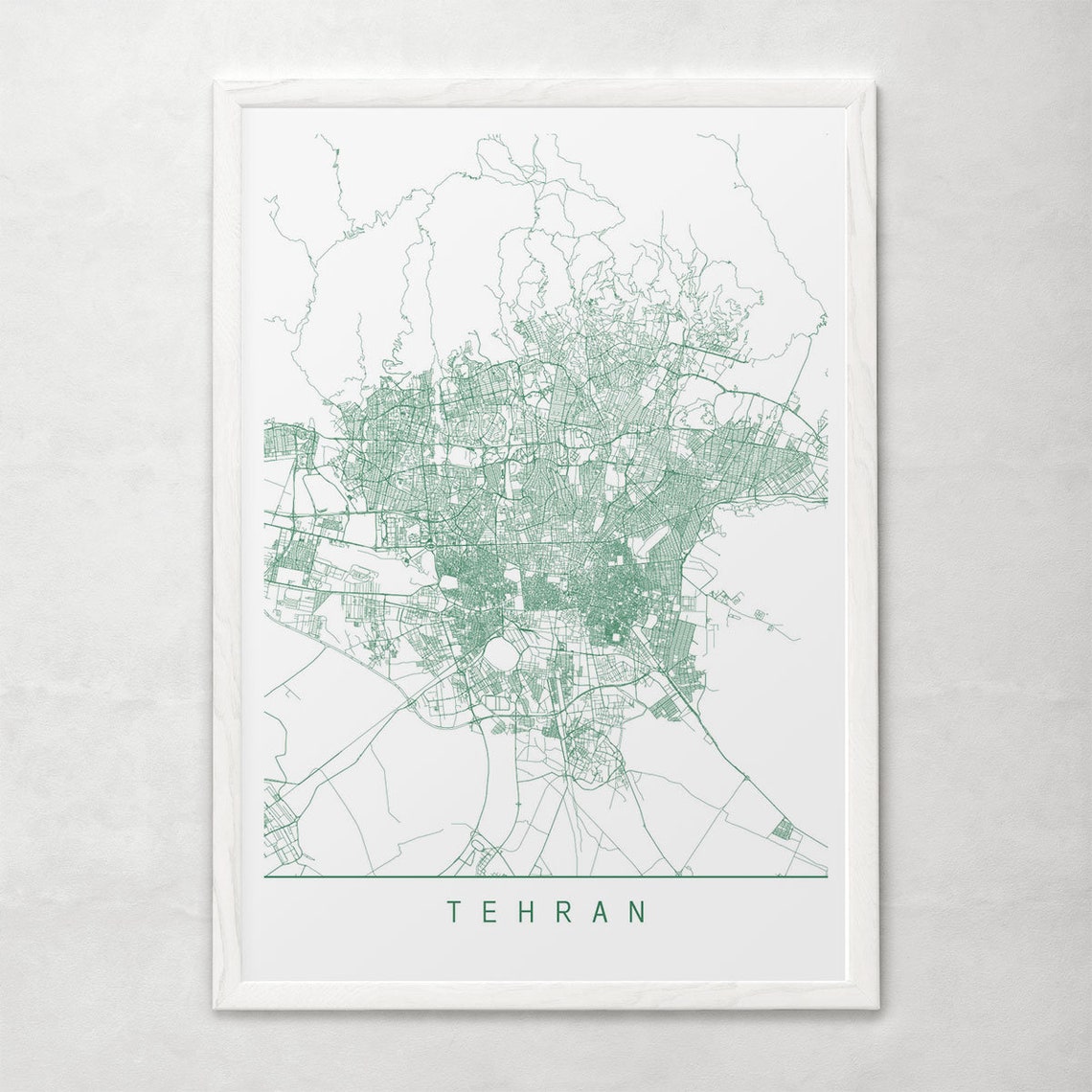 MAP OF TEHRAN Minimalist Tehran Art Print Travel Poster - Etsy Canada