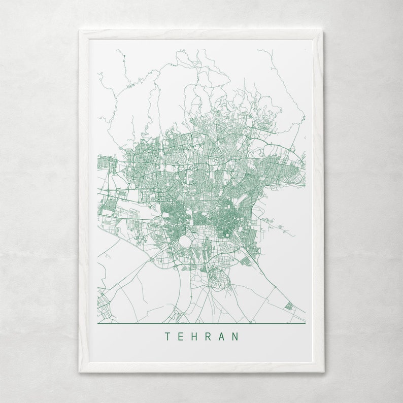 MAP OF TEHRAN Minimalist Tehran Art Print Travel Poster - Etsy Canada