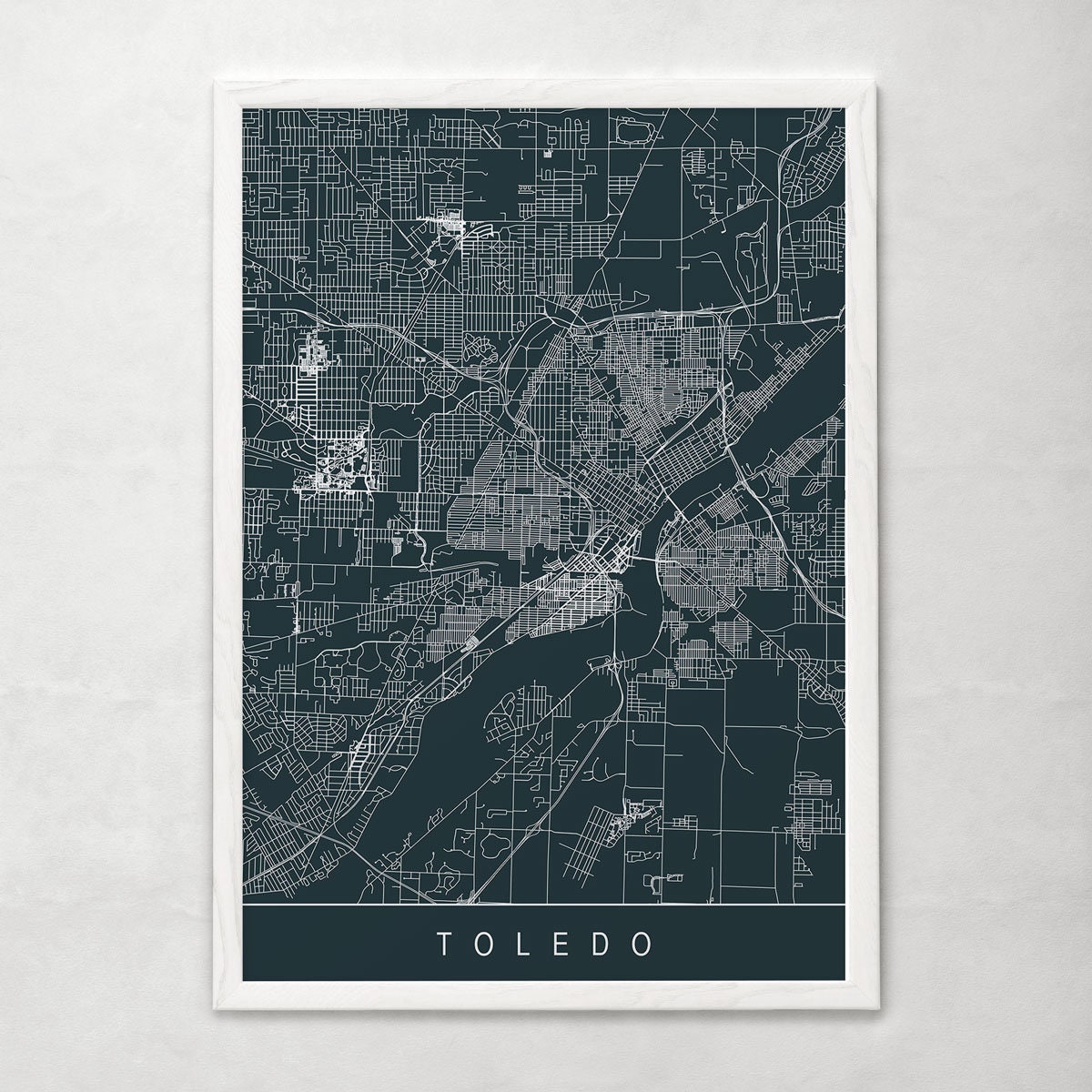 TOLEDO CITY MAP Line Art City Map Road Map of Toledo Ohio | Etsy