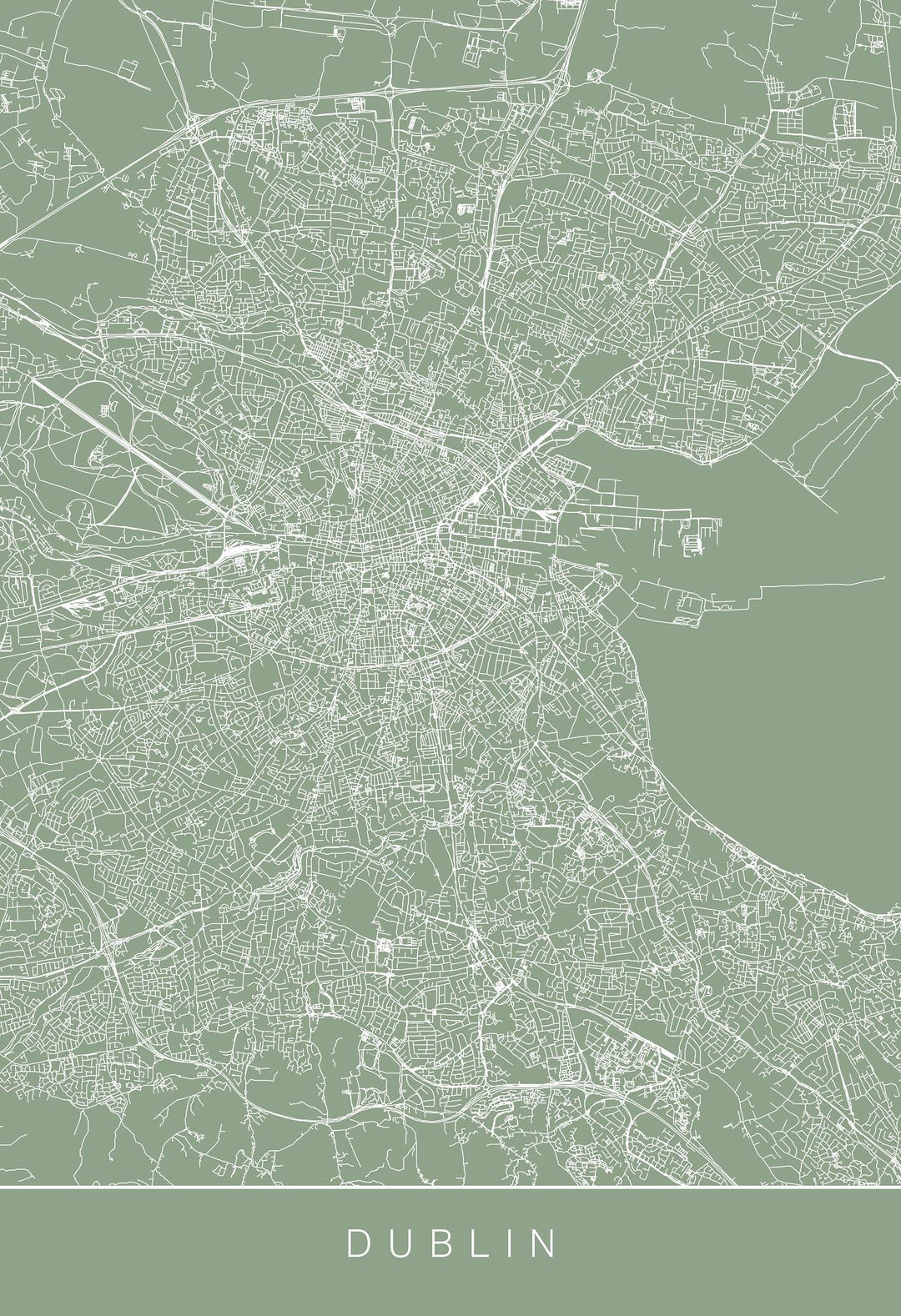 DUBLIN CITY MAP Art Print, Digital Download, Line Art City Map, Dublin ...