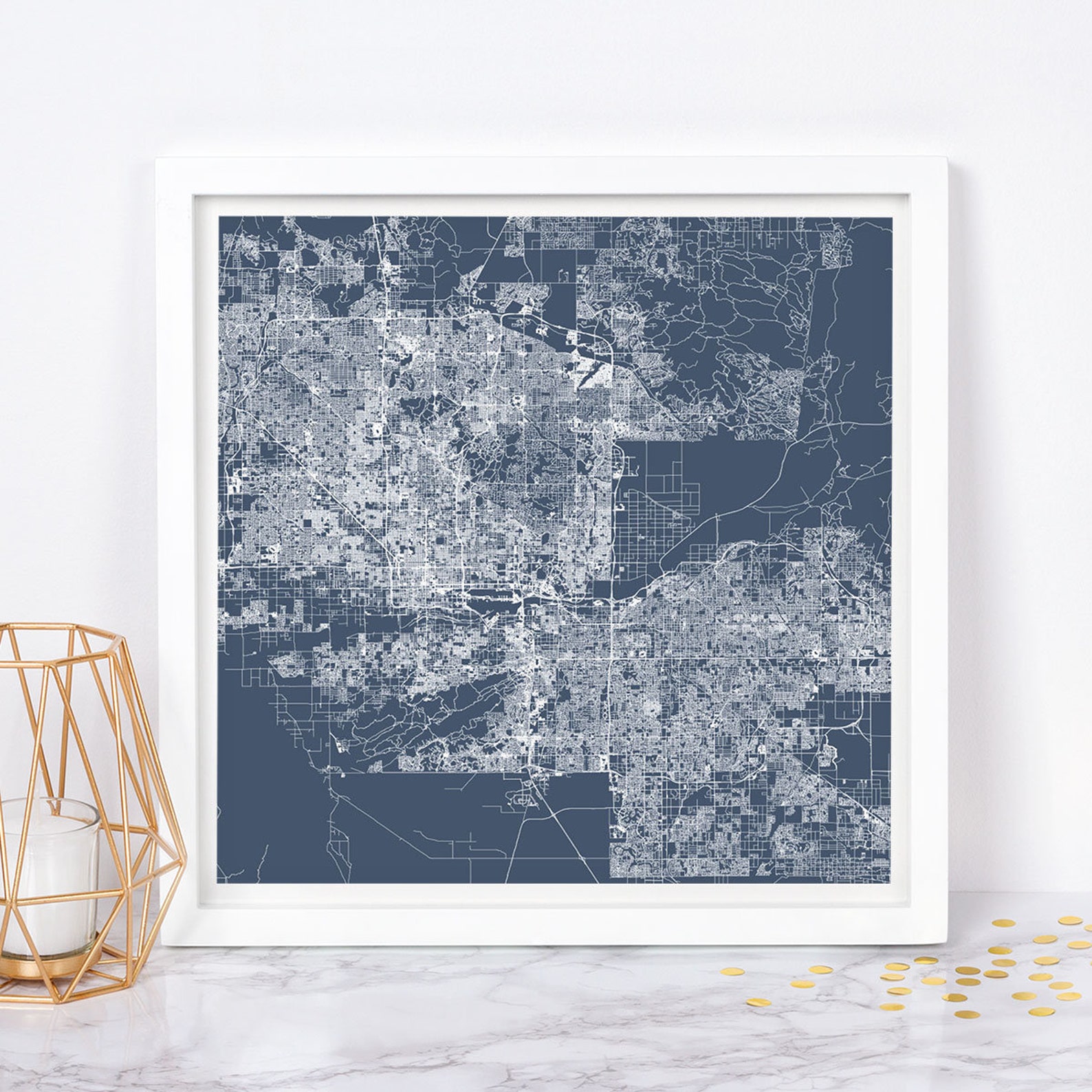 PHOENIX CITY Map - Fine Art Map Poster - Modern Arizona USA Map Print ...
