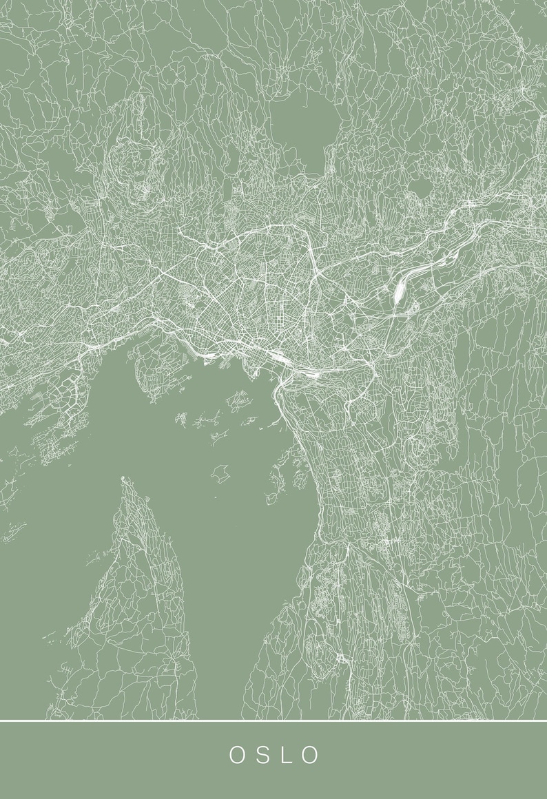 OSLO NORWAY MAP, Digital Download, Printable City Poster, Multiple ...