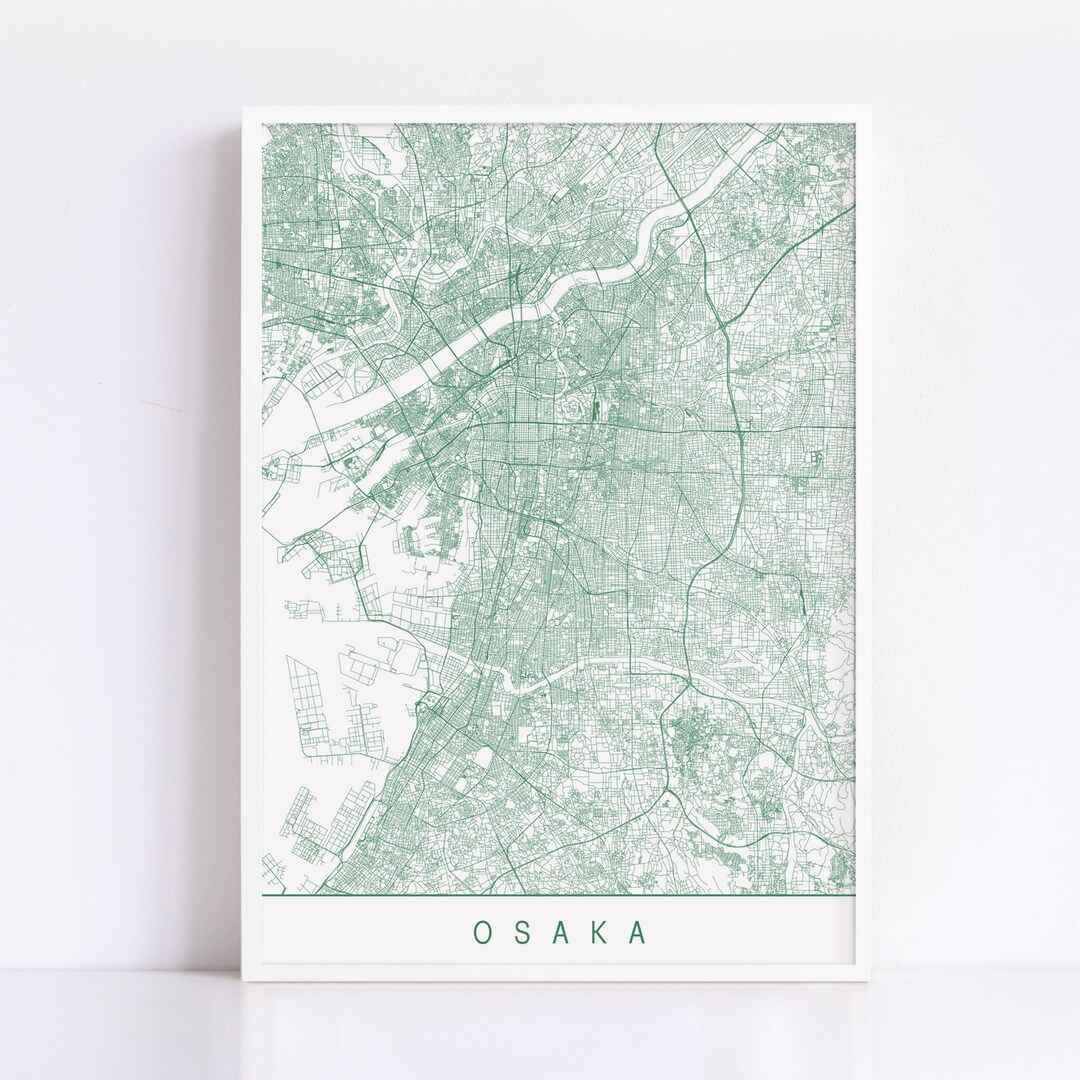 OSAKA MAP - High Quality Giclee Print, Minimalist Osaka Art Print ...