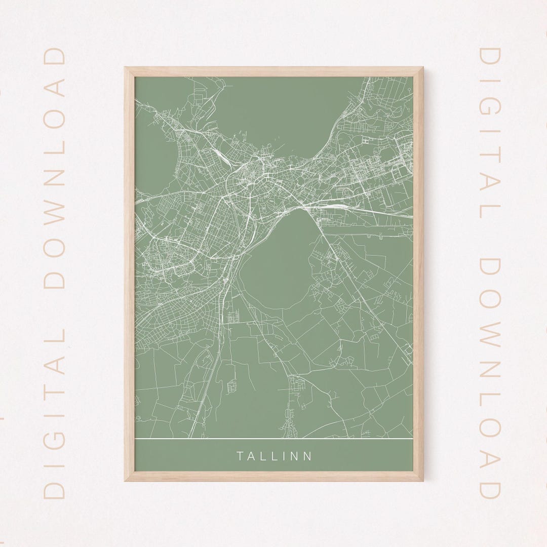 TALLINN ESTONIA MAP, Printable City Poster, Digital Download, Multiple ...