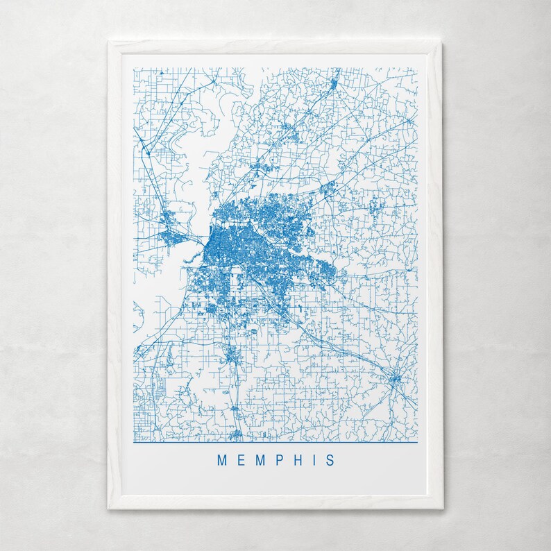 MEMPHIS MAP High Quality Giclee Print Minimalist Memphis - Etsy