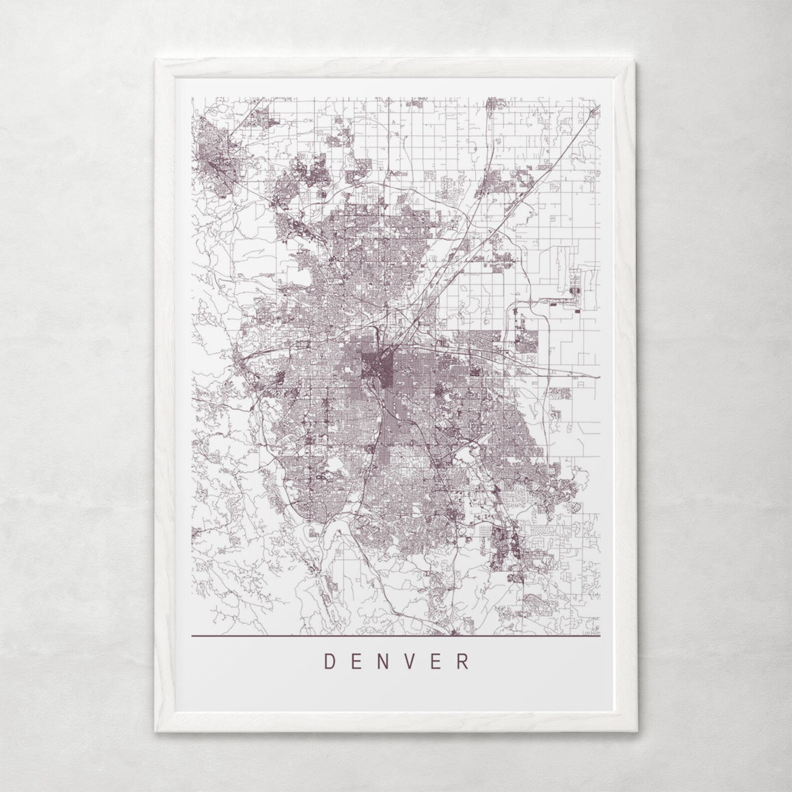 DENVER MAP High Quality Giclee Print Minimalist Denver Art - Etsy