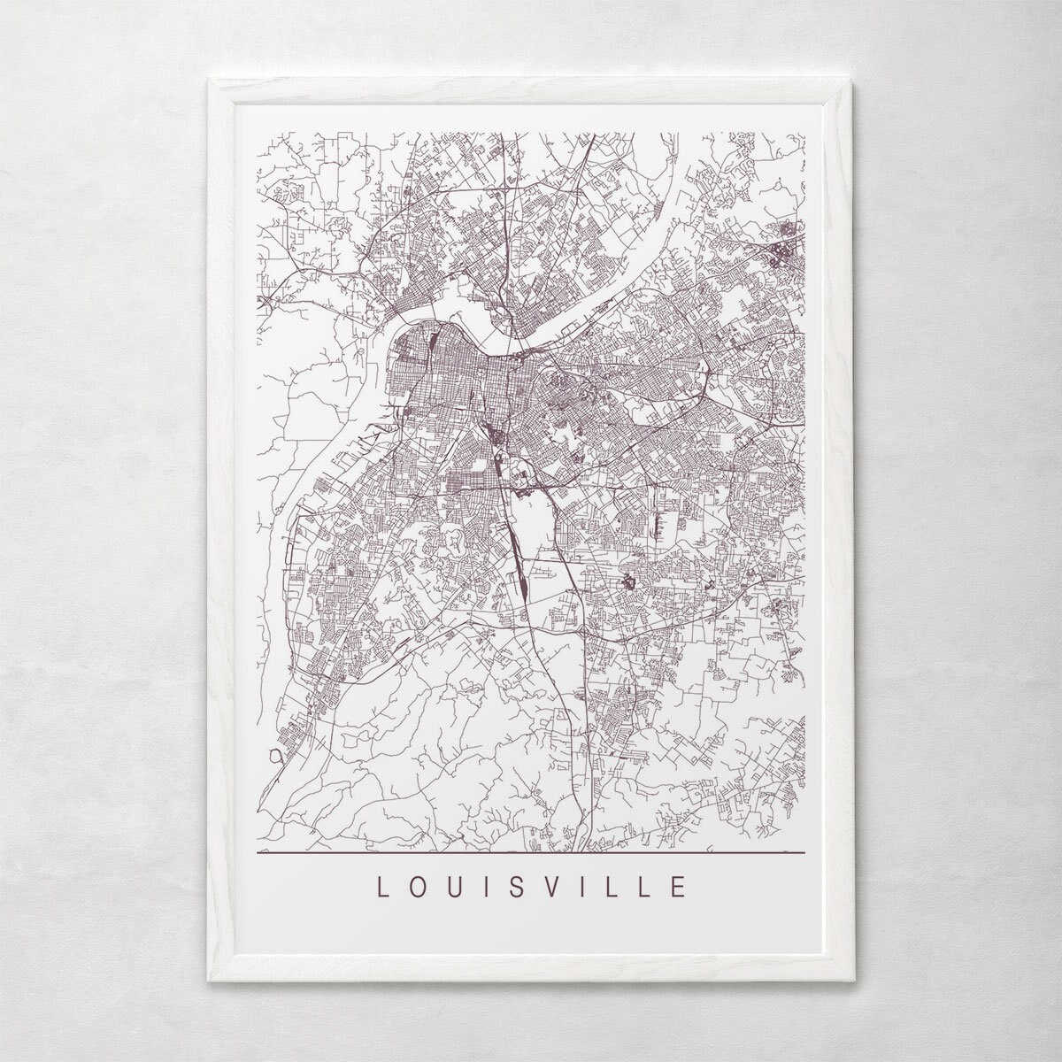 LOUISVILLE MAP High Quality Giclee Print Minimalist | Etsy