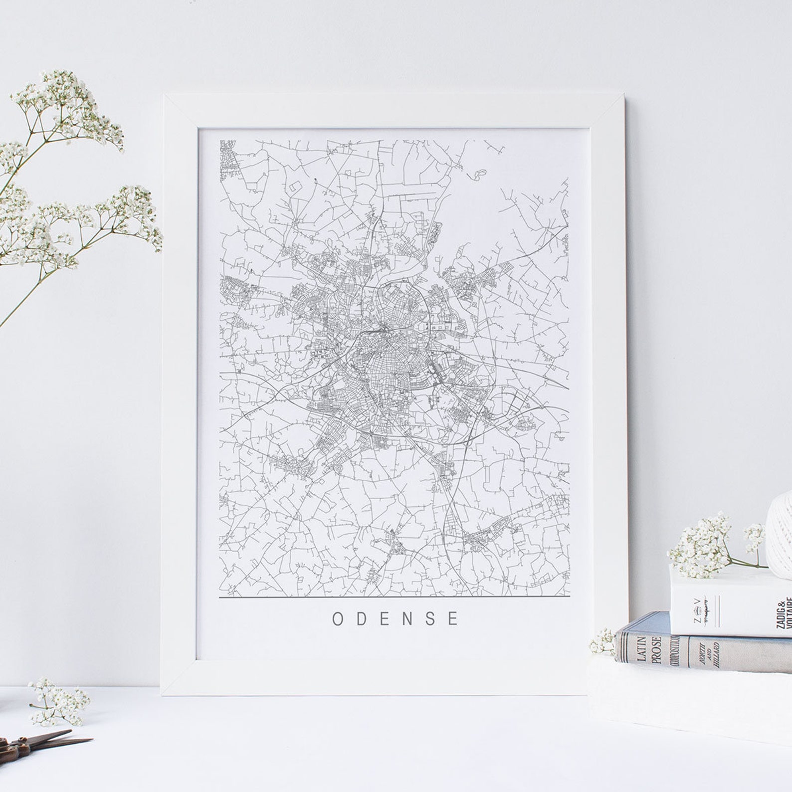 ODENSE MAP High Quality Giclee Print Minimalist Odense Art - Etsy Canada