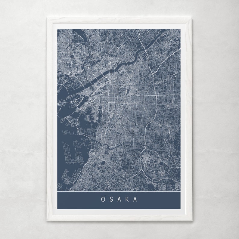 OSAKA MAP ART Poster Modern City Print Art Customizable - Etsy Canada