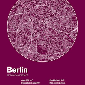 BERLIN INFO MAP - Berlin, Germany - Minimalist Map of Berlin ...
